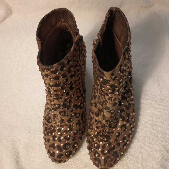 Joan Boyce | Shoes | Joan Boyce Rhinestone Leopard Boots | Poshmark